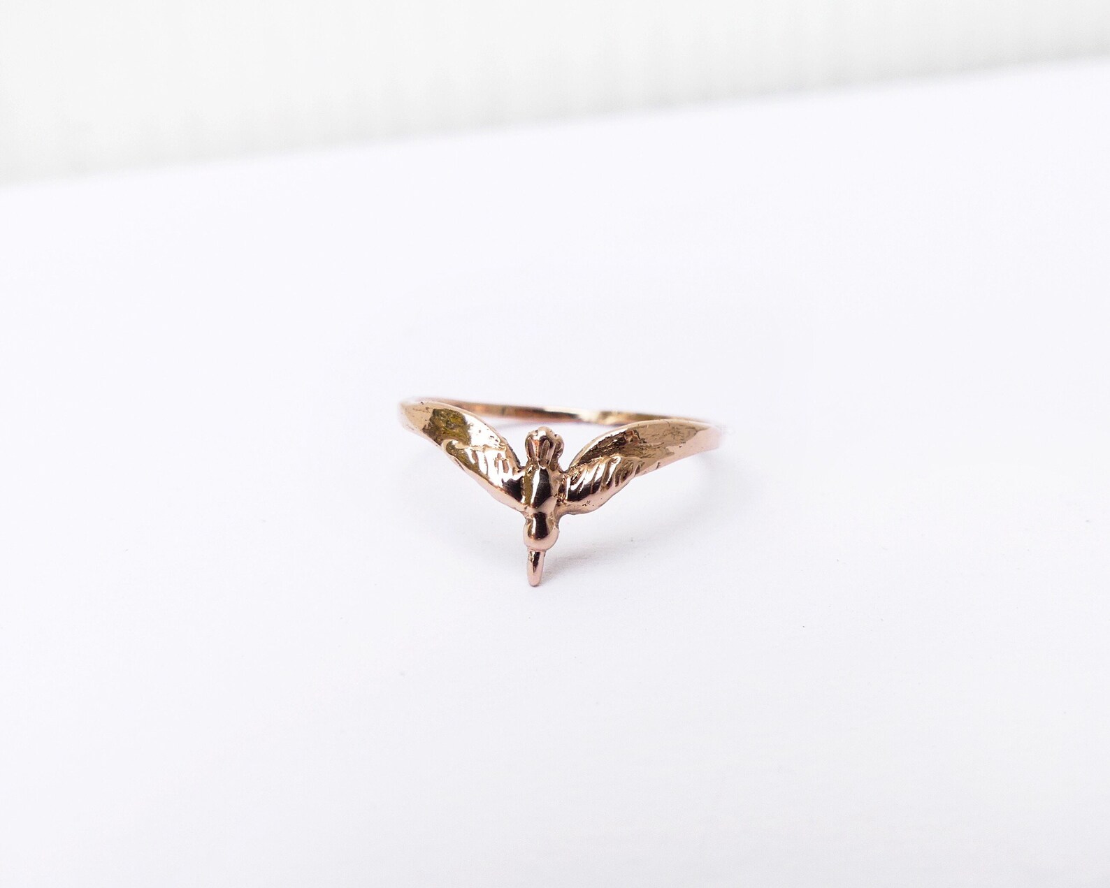 Hummingbird Ring 14k Gold Stacking Engagement Ring - Etsy