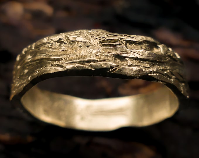 Fish Ring Gold Mens Rustic Wedding Band - Etsy Canada