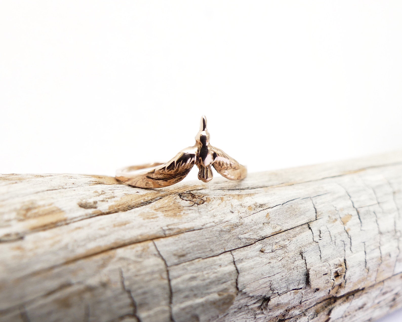 Hummingbird Ring 14k Gold Stacking Engagement Ring - Etsy