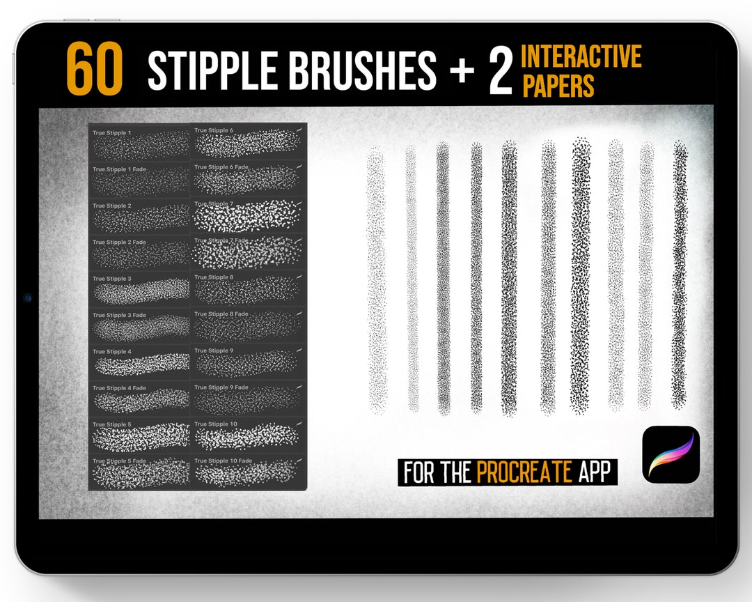 60 Stipple Shading Procreate Brushes, Procreate Stipple Brushes ...