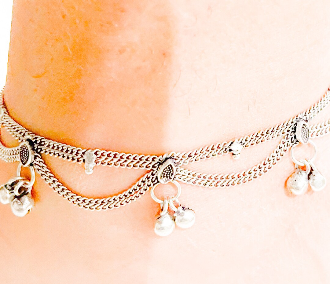 Bali Silver Anklet, Artisan Made Boho Ethnic Style - Etsy