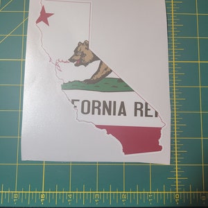 California Flag Map Adhesive Decal, Vinyl Stickers - Etsy