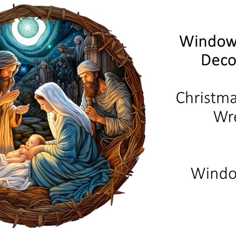 Nativity Scene Large Window Cling - Etsy