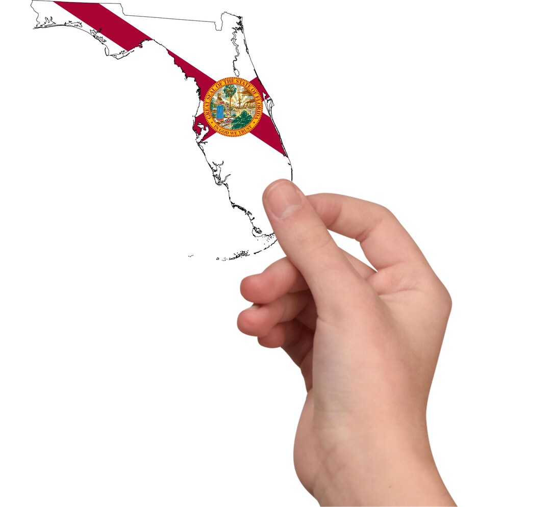 Florida Flag Map Adhesive Decal, Vinyl Stickers - Etsy