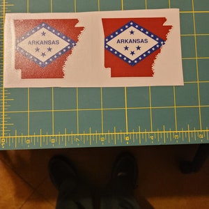 Arkansas Flag Map Adhesive Decal, Vinyl Stickers - Etsy