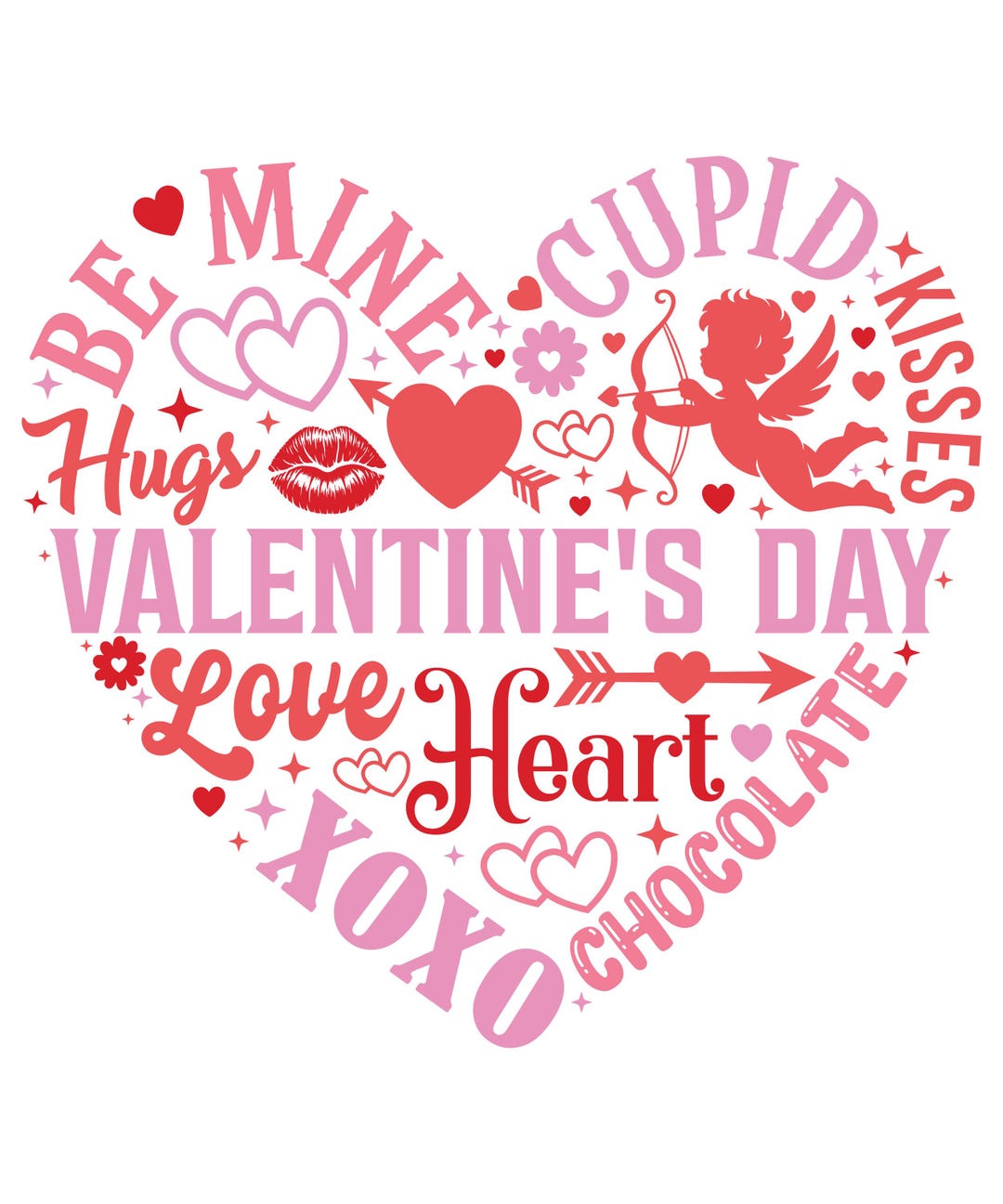 Valentines Day DTF Transfer Sheet, Ready to Press, Full Color Custom ...