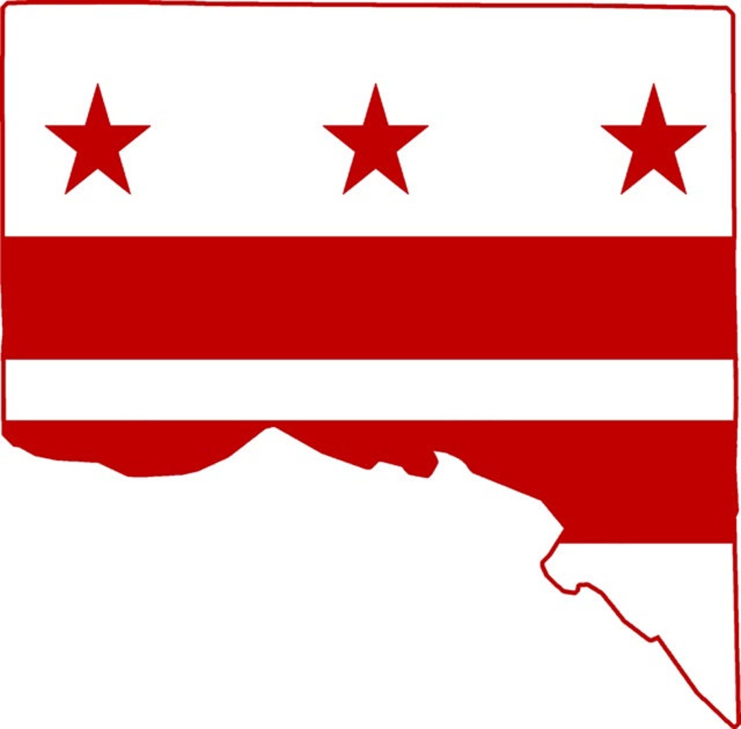 Washington DC Flag Map Adhesive Decal, Vinyl Stickers - Etsy