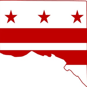 Washington DC Flag Map Adhesive Decal, Vinyl Stickers - Etsy
