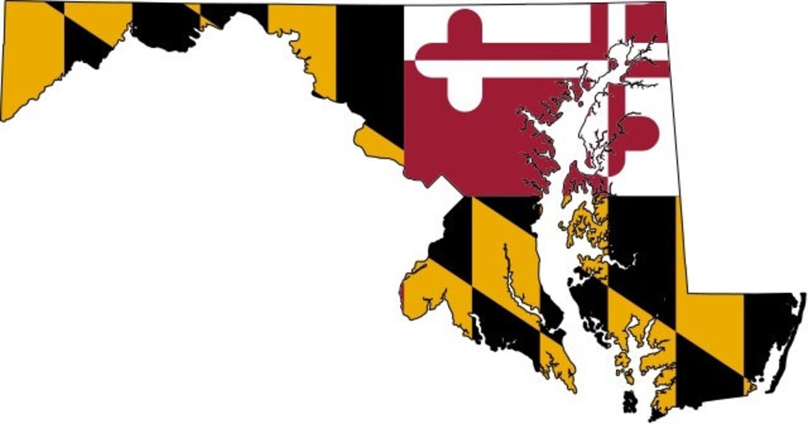 Maryland Flag Map Adhesive Decal Vinyl Stickers - Etsy