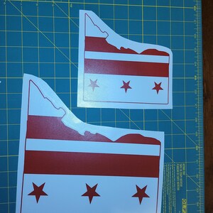 Washington DC Flag Map Adhesive Decal, Vinyl Stickers - Etsy