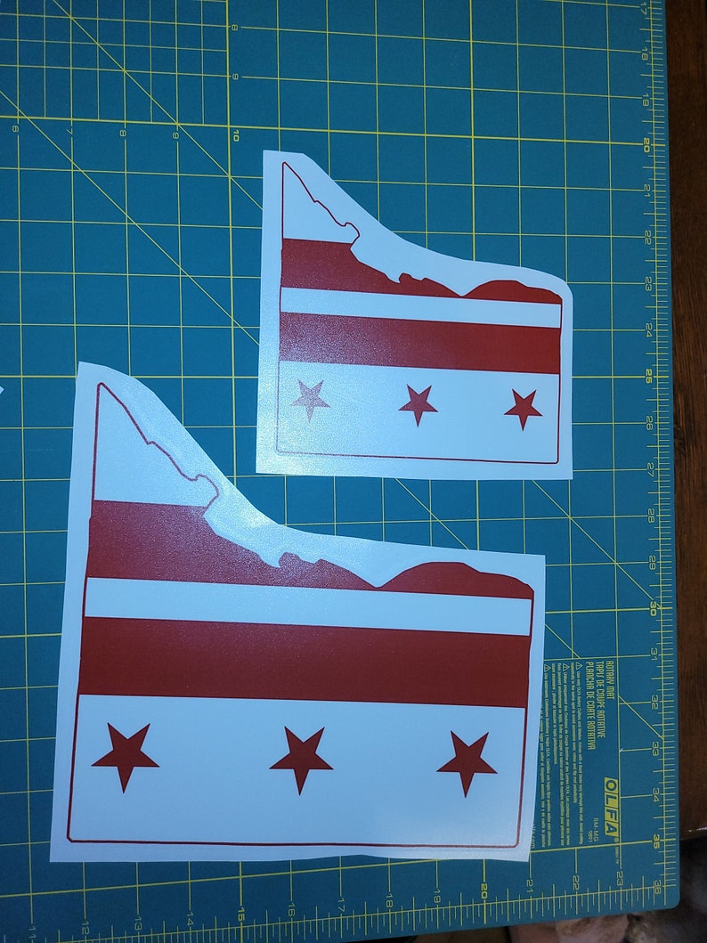 Washington DC Flag Map Adhesive Decal, Vinyl Stickers - Etsy