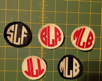 Custom Personalized Embroidered Circle Monogram Initial Name Patch 3 X ...