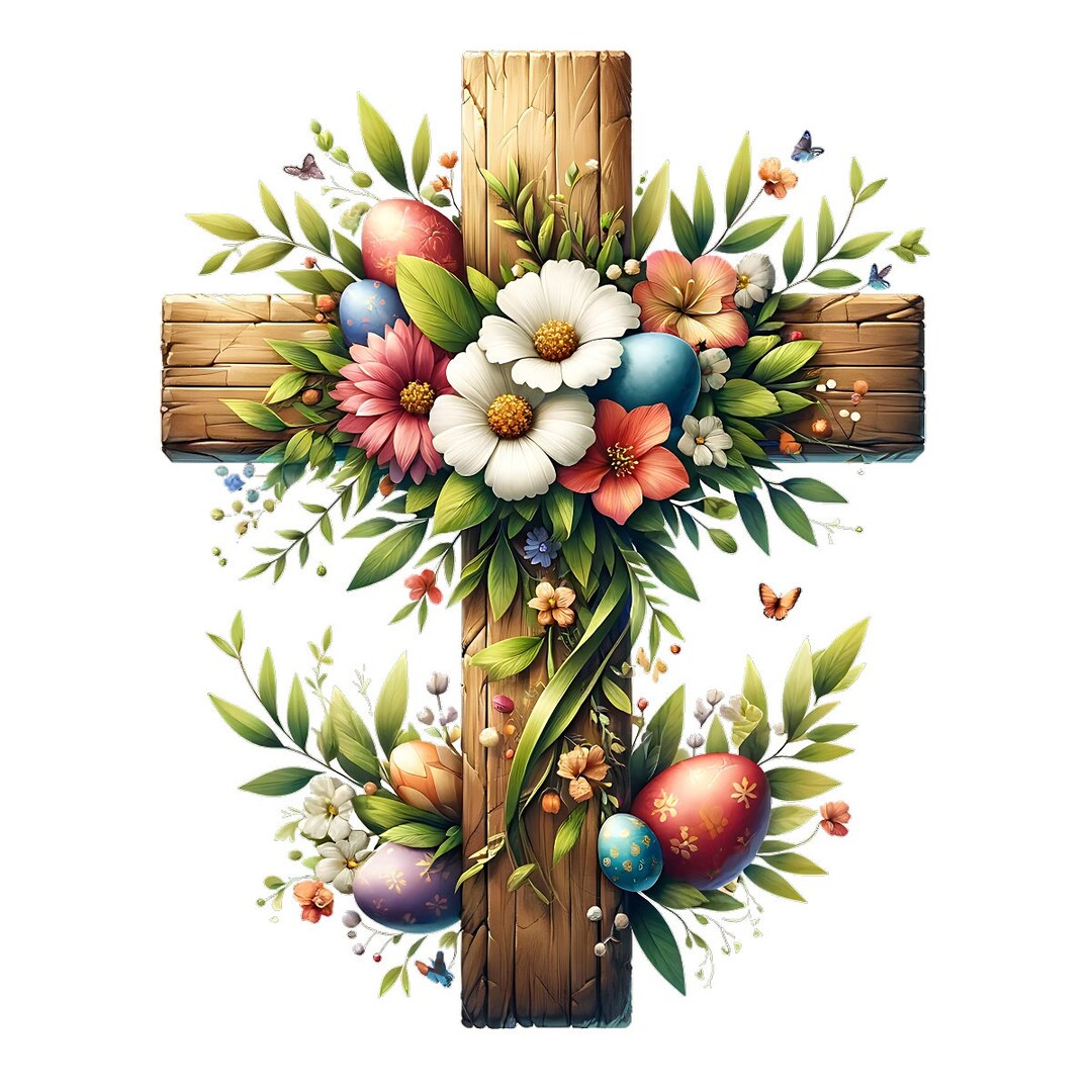 Easter Cross Window Cling: Reusable Vinyl Decoration - Etsy