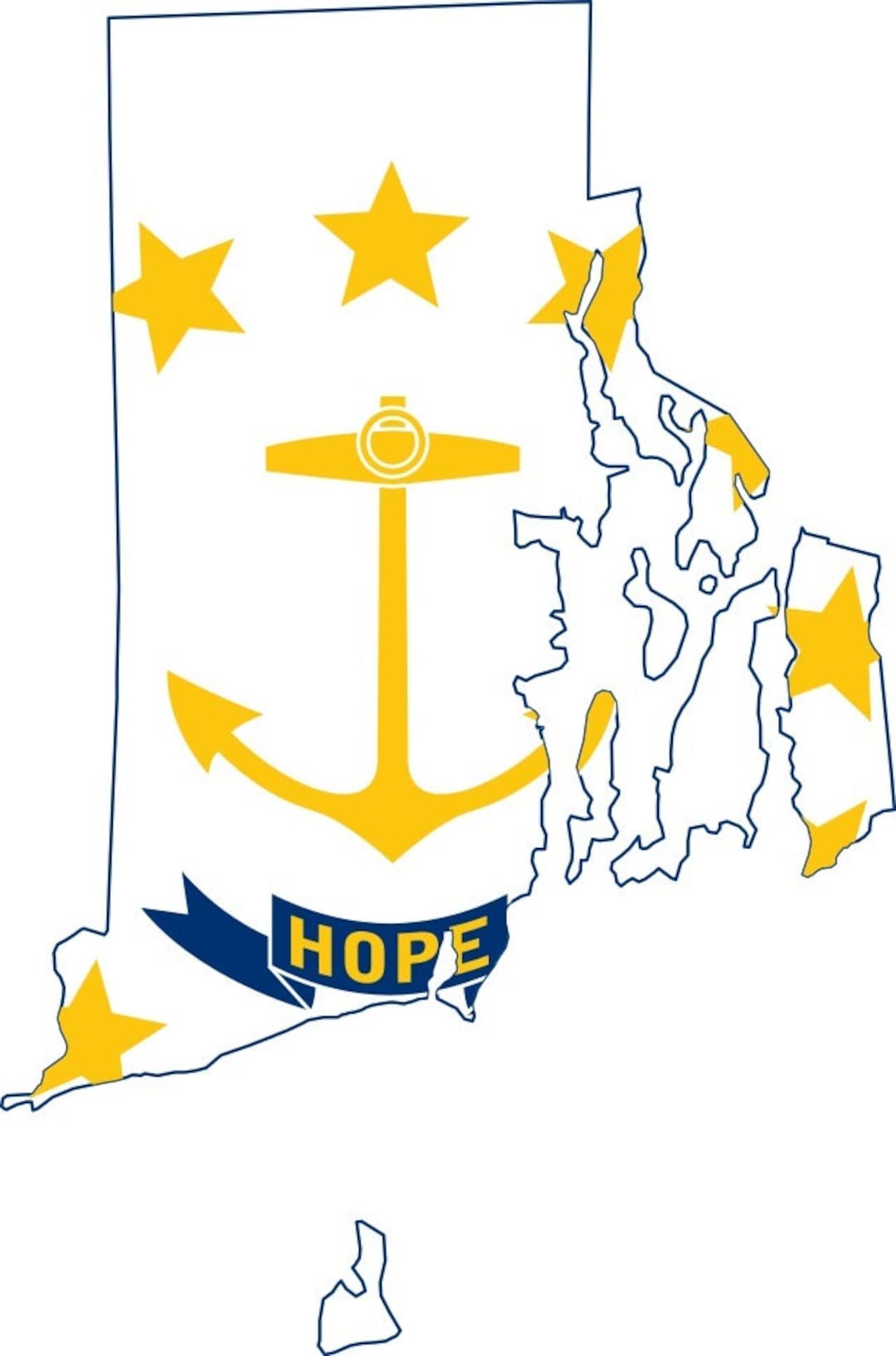 Rhode Island Flag Map Adhesive Decal, Vinyl Stickers - Etsy