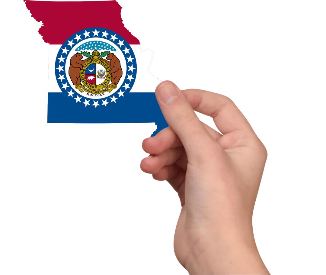 Missouri Flag Map Adhesive Decal, Vinyl Stickers - Etsy