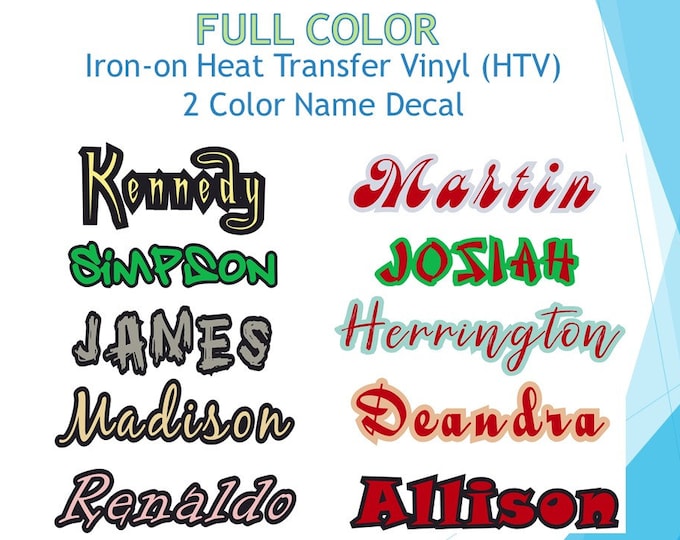 Iron on Decals 2 Font Style Iron on Patch Mix of Fonts Iron on HTV ...