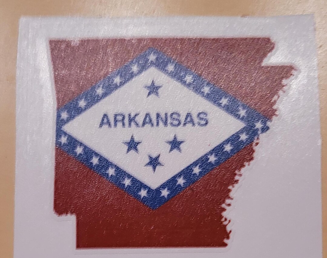 Arkansas Flag Map Adhesive Decal, Vinyl Stickers - Etsy