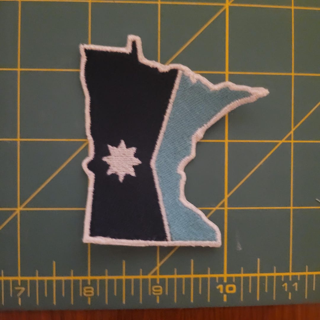 Minnesota Flag Map Embroidered Patch - Etsy