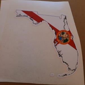 Florida Flag Map Adhesive Decal, Vinyl Stickers - Etsy