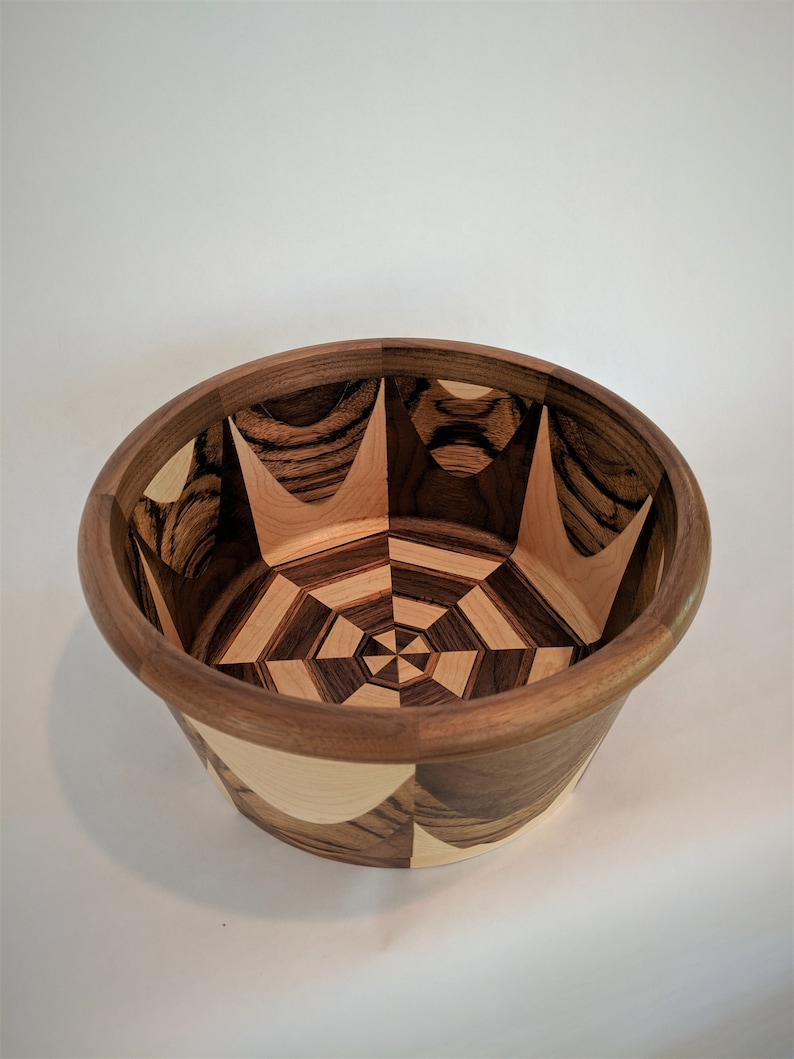 Segmented Bowl - Maple, Walnut, and Zebrawood - Etsy