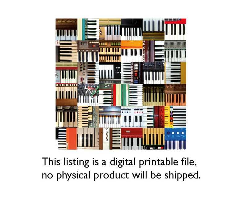 Keyboards | Vintage Keys Wall Art | Gift for Musician | Pianist Present ...