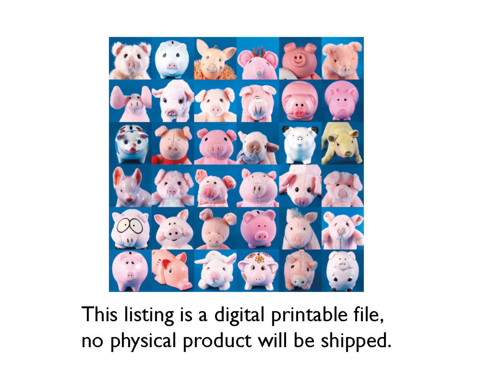 Pigs Pig Digital Art High Quality Printable Poster - Etsy