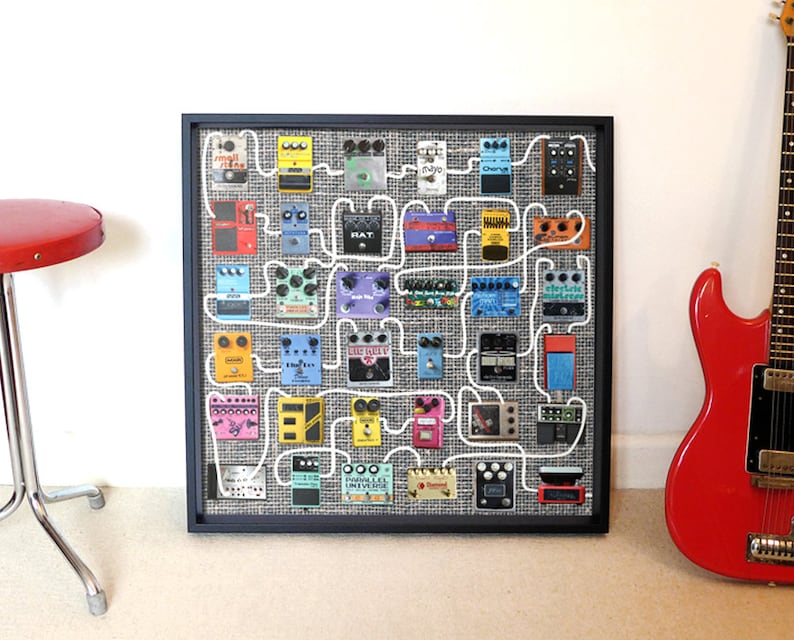Guitar Pedals | Fuzz Box Digital Art | Wall Decor for Him | High ...