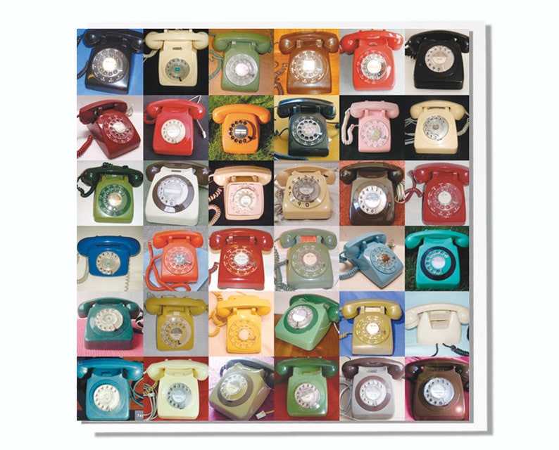 Birthday Card Retro Telephones - Etsy