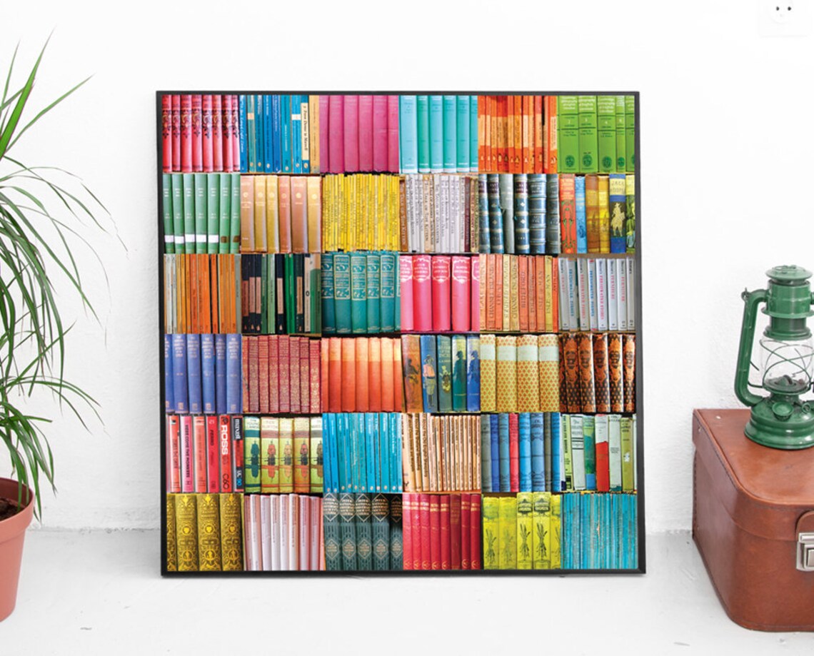 Books Bookshelf Wall Art Digital Wall Decor Downloadable | Etsy