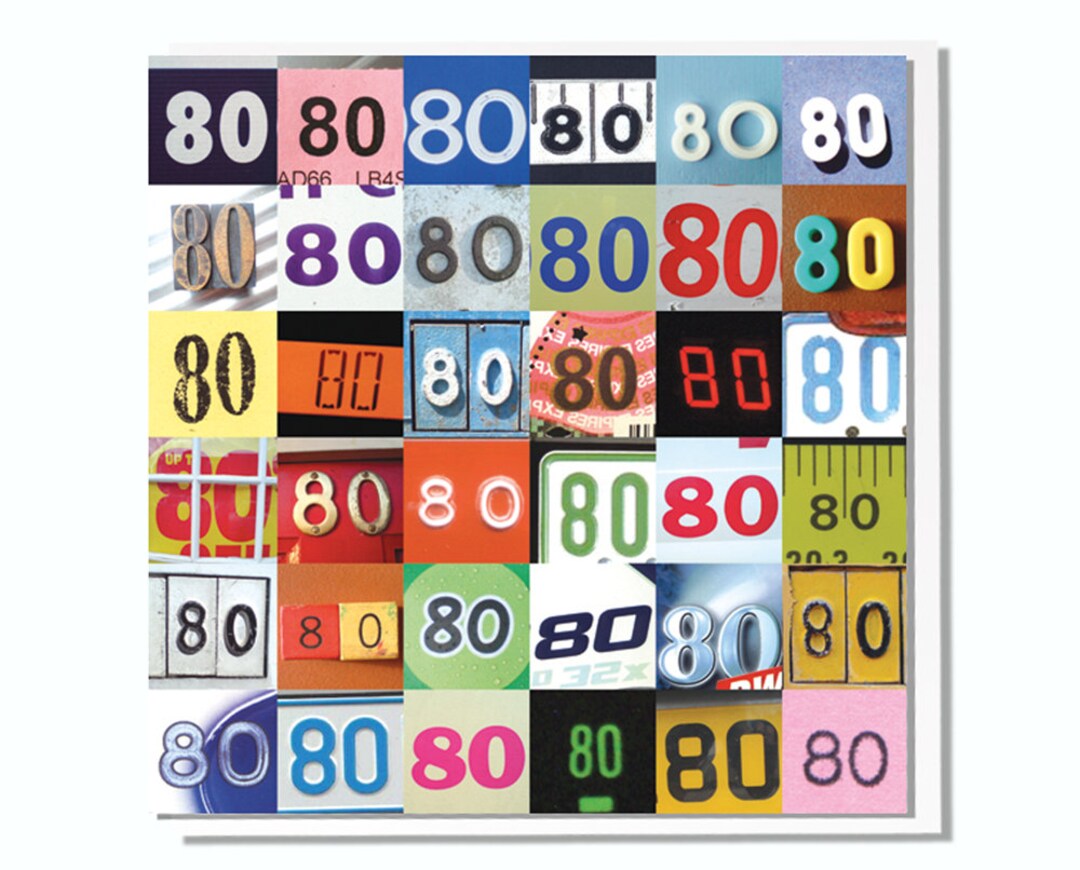 80th Birthday Card - Etsy