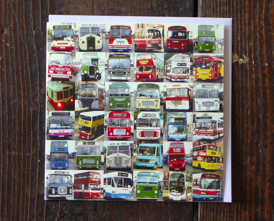 Vintage Buses Card | Etsy