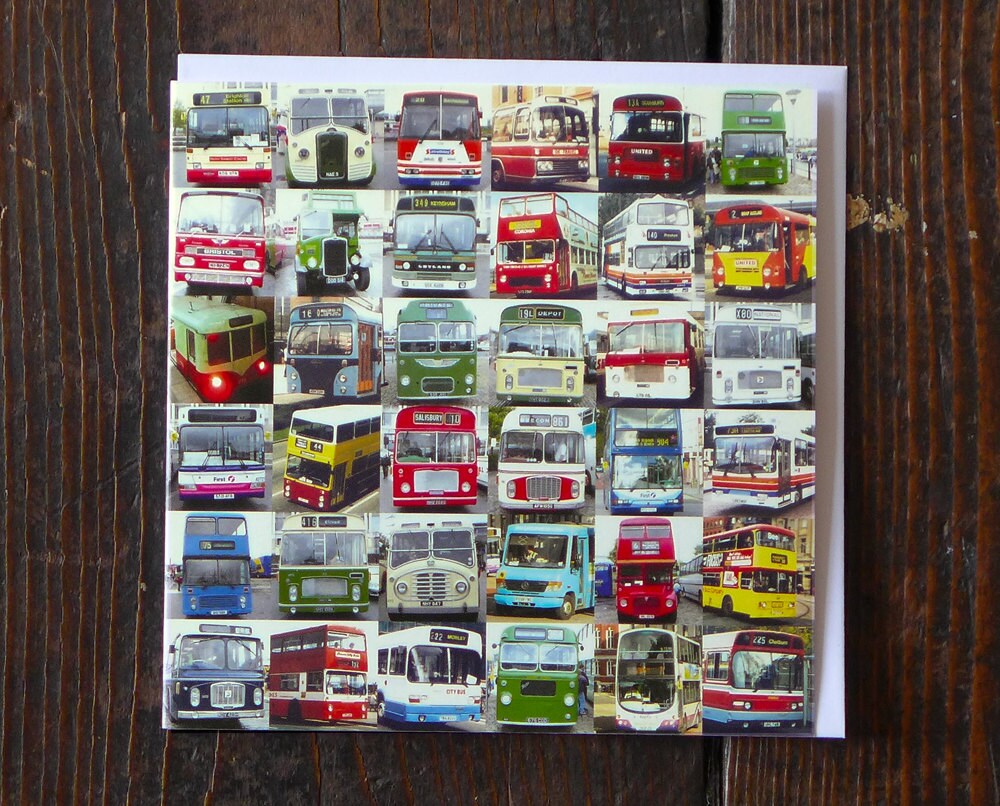 Vintage Buses Card | Etsy