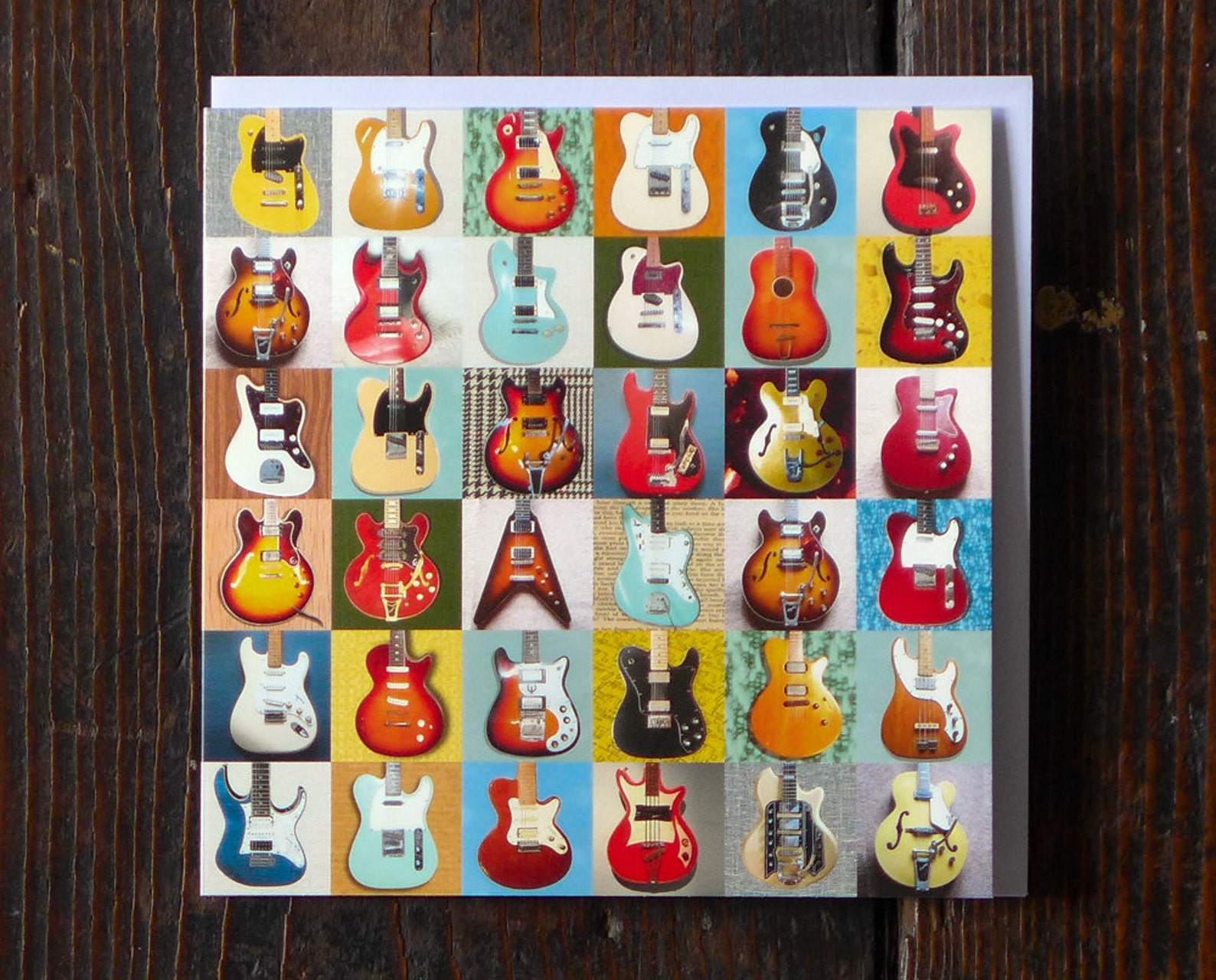 Electric Guitars Vintage Male Birthday Card - Etsy