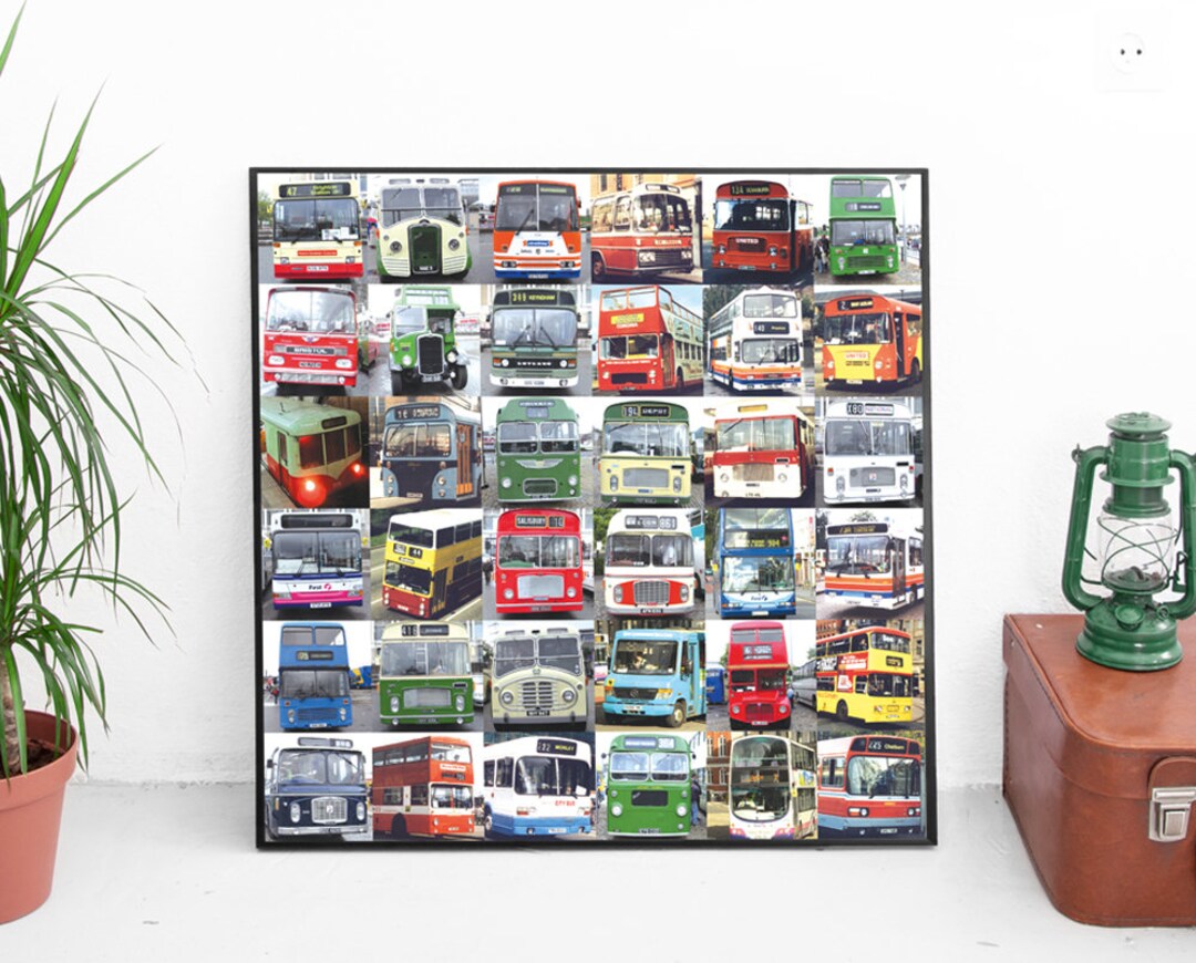 Buses | Bus Downloadable Wall Art | Digital Decor for Him | Square ...