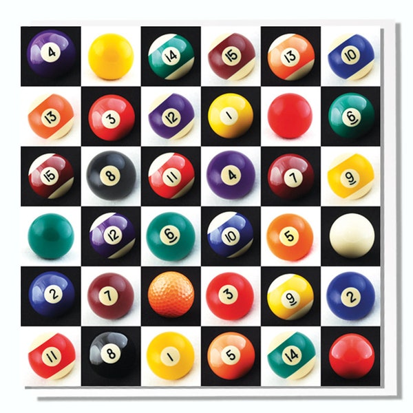 Pool Table Birthday Card - Etsy