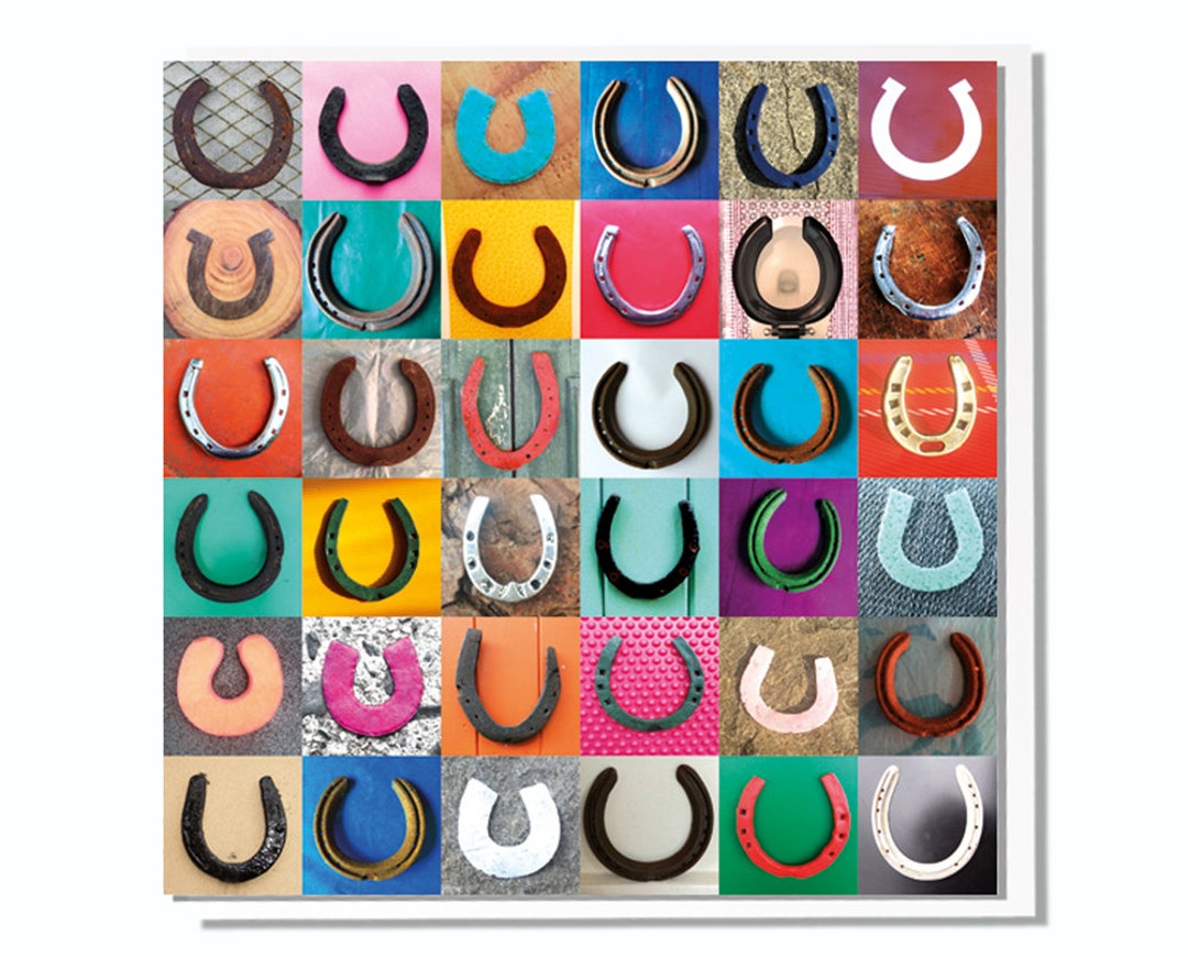 Good Luck Card Horse Shoes - Etsy