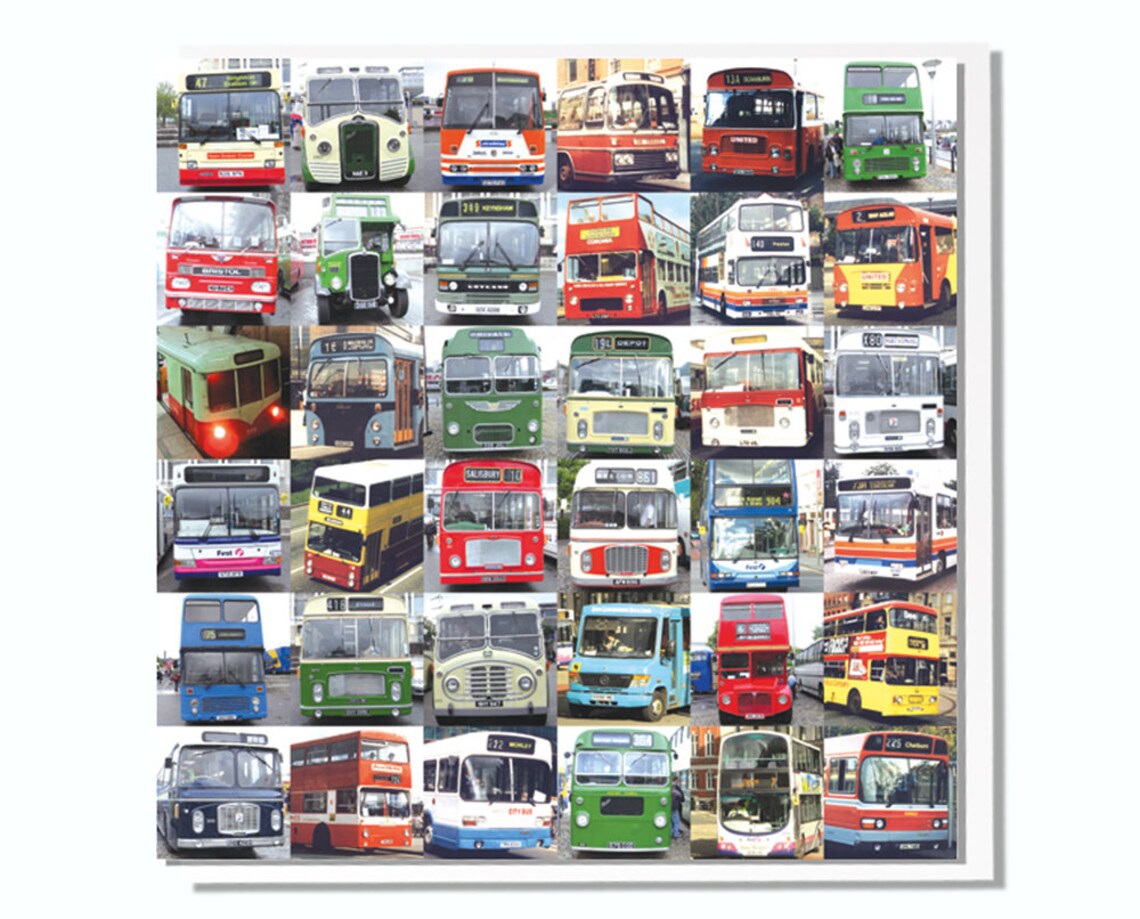 Vintage Buses Card | Etsy