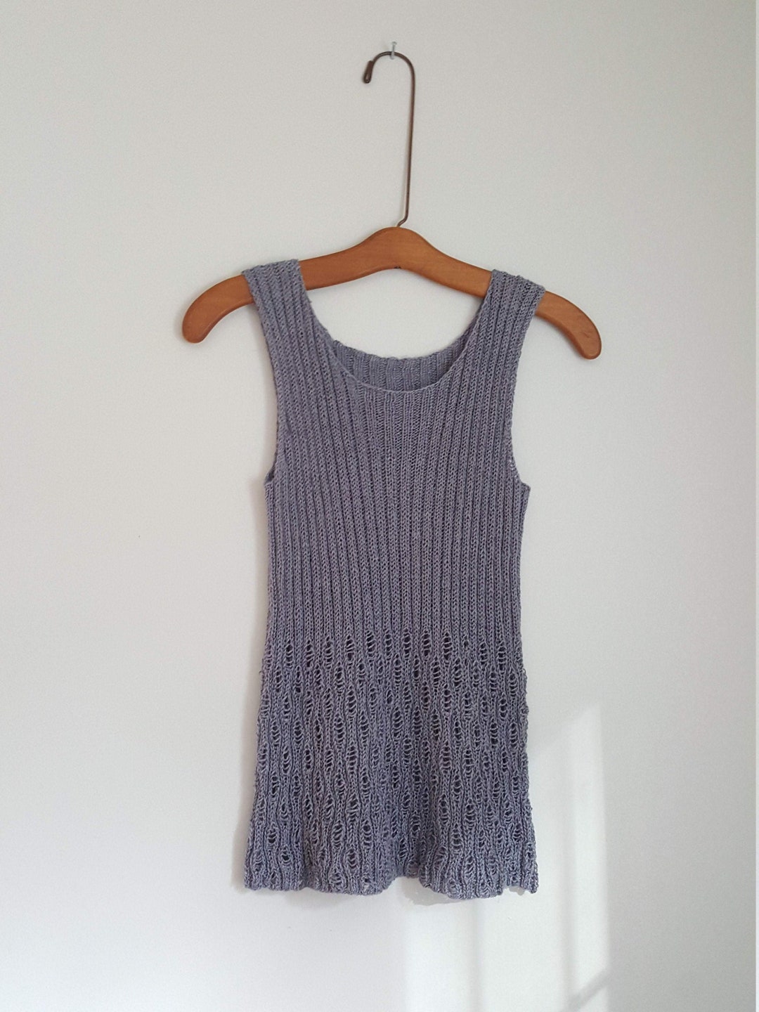 4 Sizes - Sleeveless Linen Top Knitting Pattern Instant Download for ...