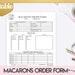 Macarons Order Form Editable Bakery Forms Sweets Order Form | Etsy