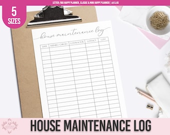 Air Filter Log Printable Form, Air Filter Planner, Simple Home ...