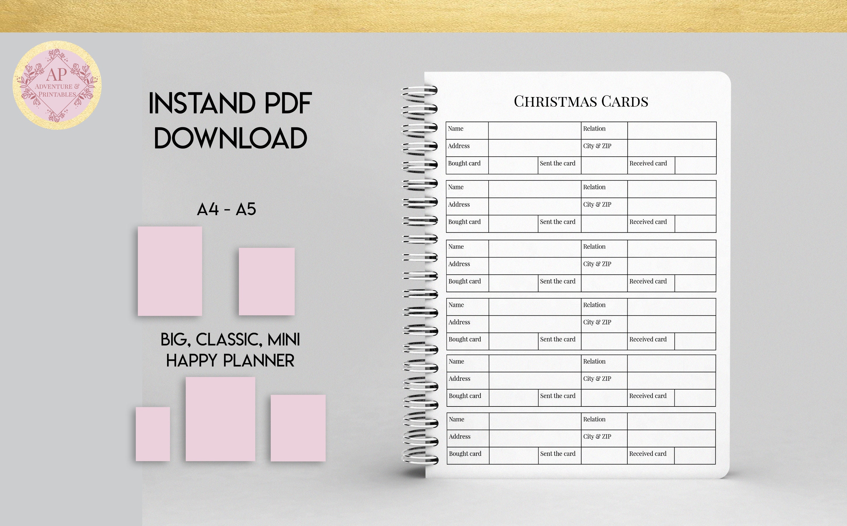 Christmas Cards Checklist, Cards to Send List, Holiday Cards List - Etsy