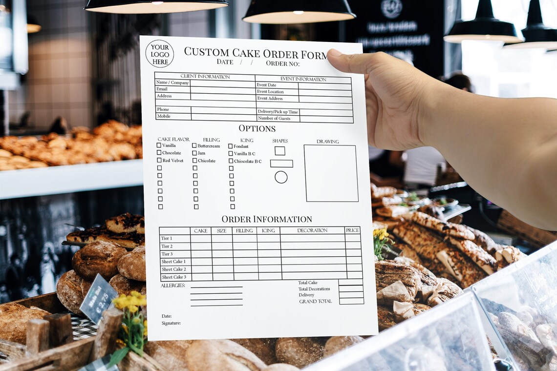 Custom Cake Order Form Bakery Forms Cake Order Form Baking - Etsy Canada