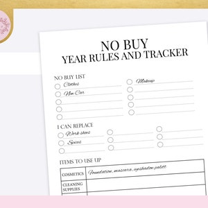 No Buy and Low Buy Rules Planner, Minimalism Planner, Savings Planner ...