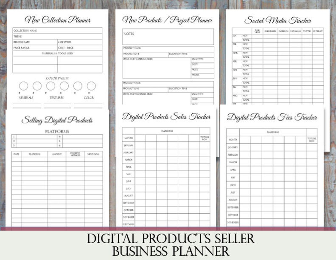 Digital Products Seller Business Planner Digital Products - Etsy