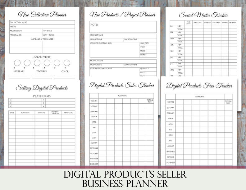 Digital Products Seller Business Planner Digital Products - Etsy