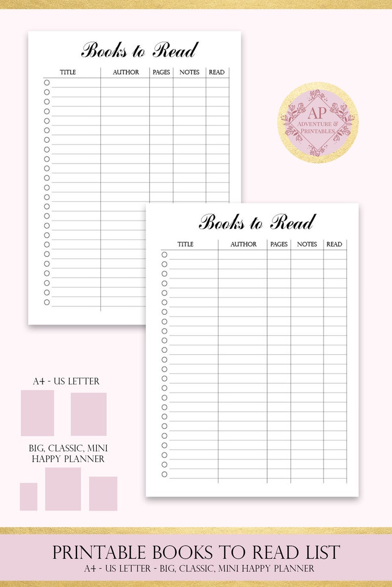 Books To Read And Reading Progress Tracker Books Tracker | Etsy