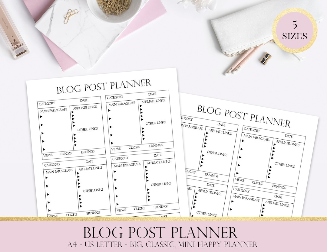 Blog Post Planner, Article Planner, Business Posts Plan, Marketing and ...