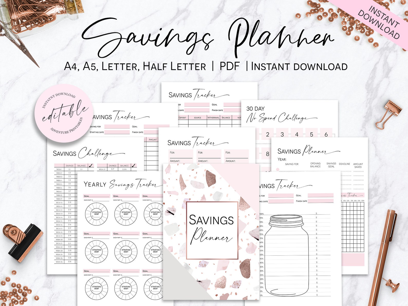 Savings Planner Worksheets Savings Worksheets Finance | Etsy