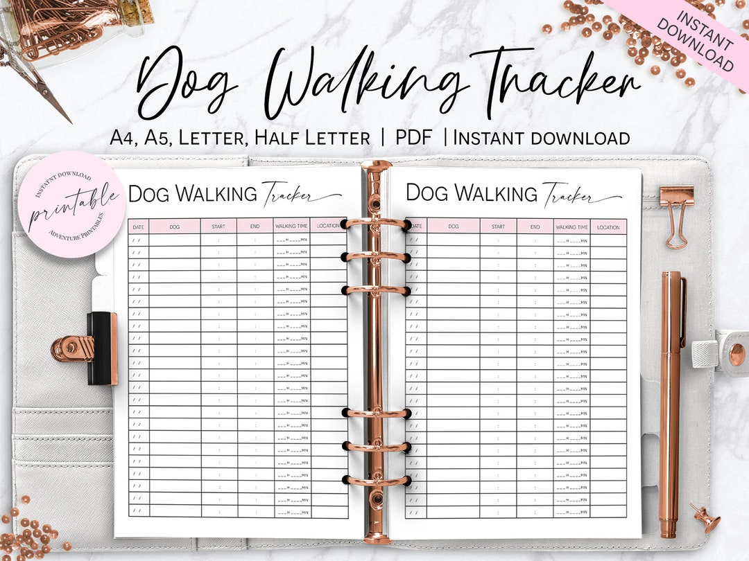 Dog Walking Tracker, Dog Walking Schedule, Pet Walking Tracker, Pet ...
