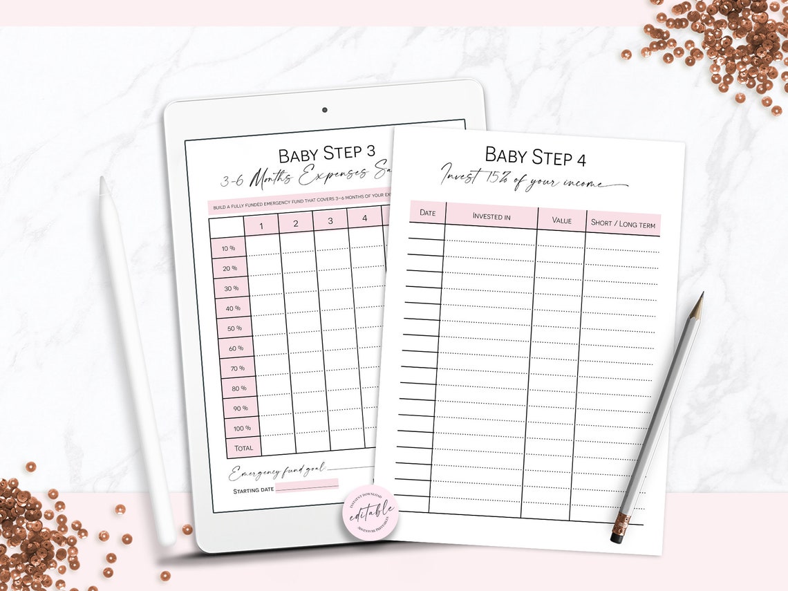 Baby Steps Progress Tracker Printable Planner Pages in A4 Ans US Letter ...